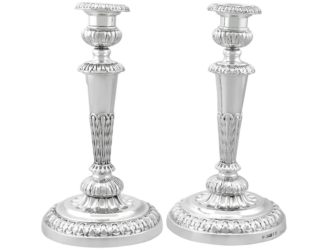 Sterling Silver Candlesticks by Matthew Boulton - Antique George III ...
