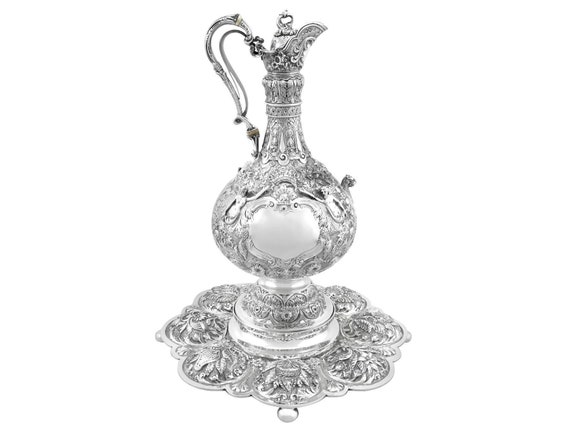 Sterling Silver Armada Jug and Stand Antique Victorian - Etsy