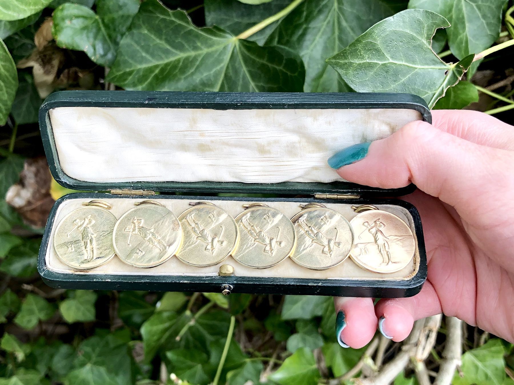 Set of Six 9ct Yellow Gold Golf Buttons Antique Circa 1910 - Etsy UK