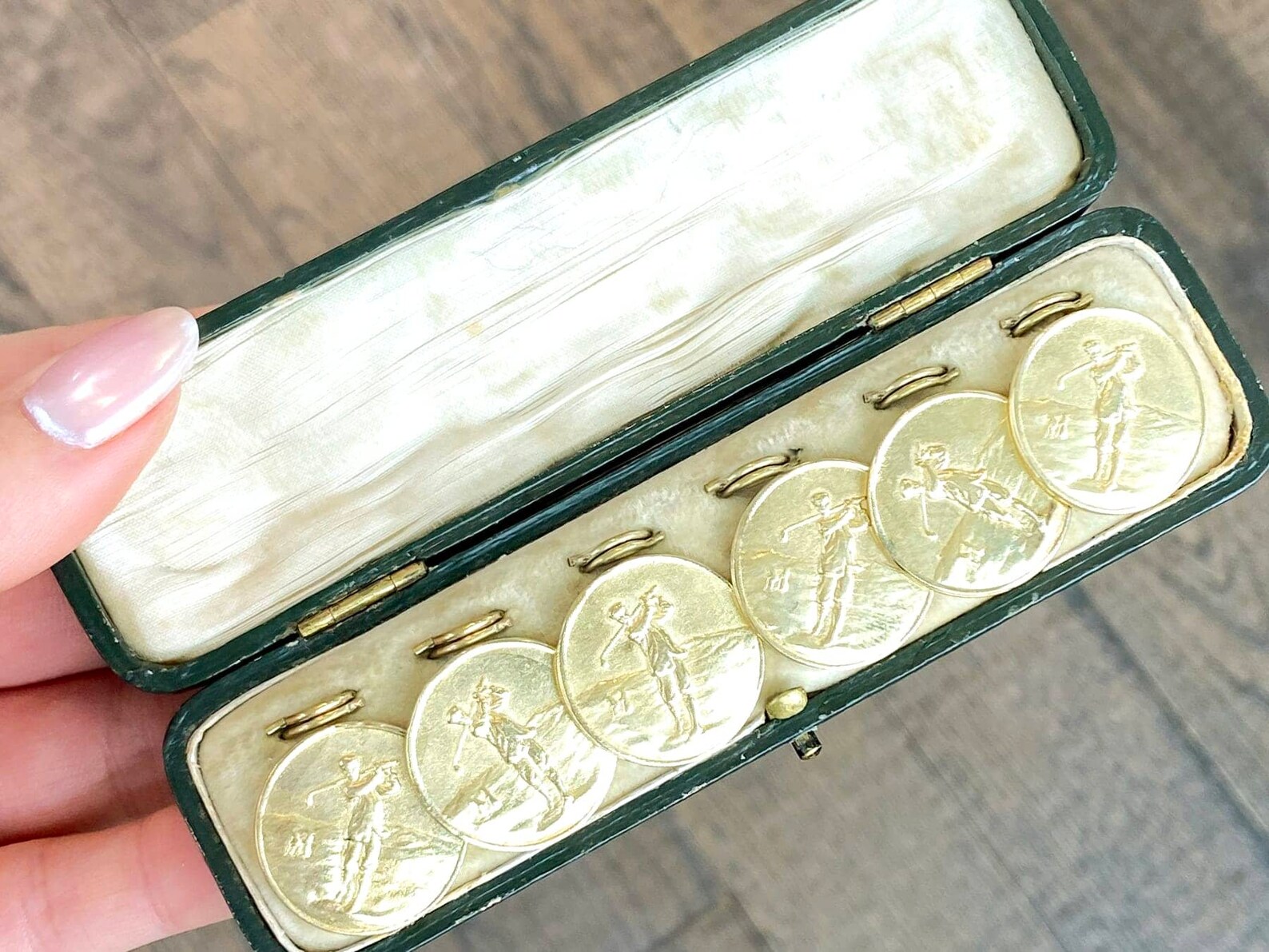 Set of Six 9ct Yellow Gold Golf Buttons Antique Circa 1910 - Etsy UK