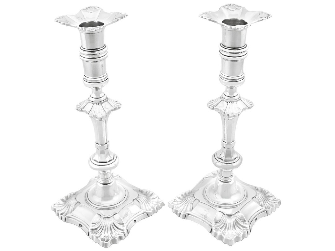 Irish Sterling Silver Candlesticks - Antique Circa 1750 - Etsy