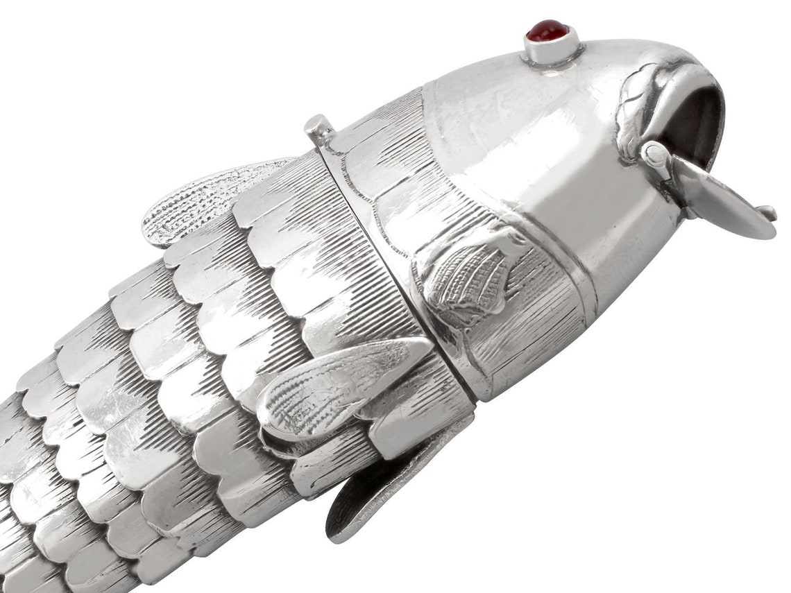 German Sterling Silver Fish Spice Box Antique 1910 - Etsy