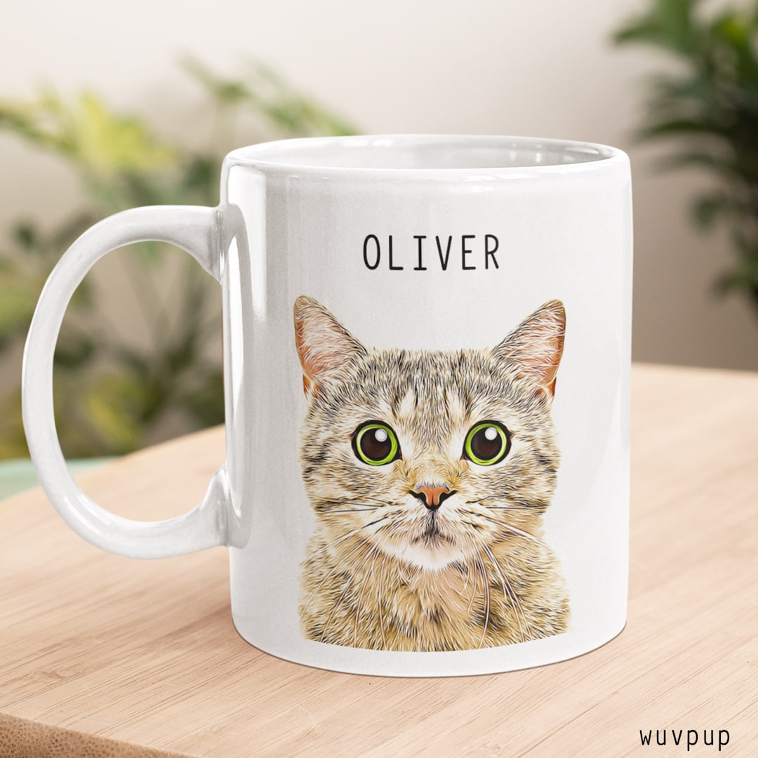 Custom Cat Mug - Personalized Cat Mug With Photo & Name - Custom Pet ...