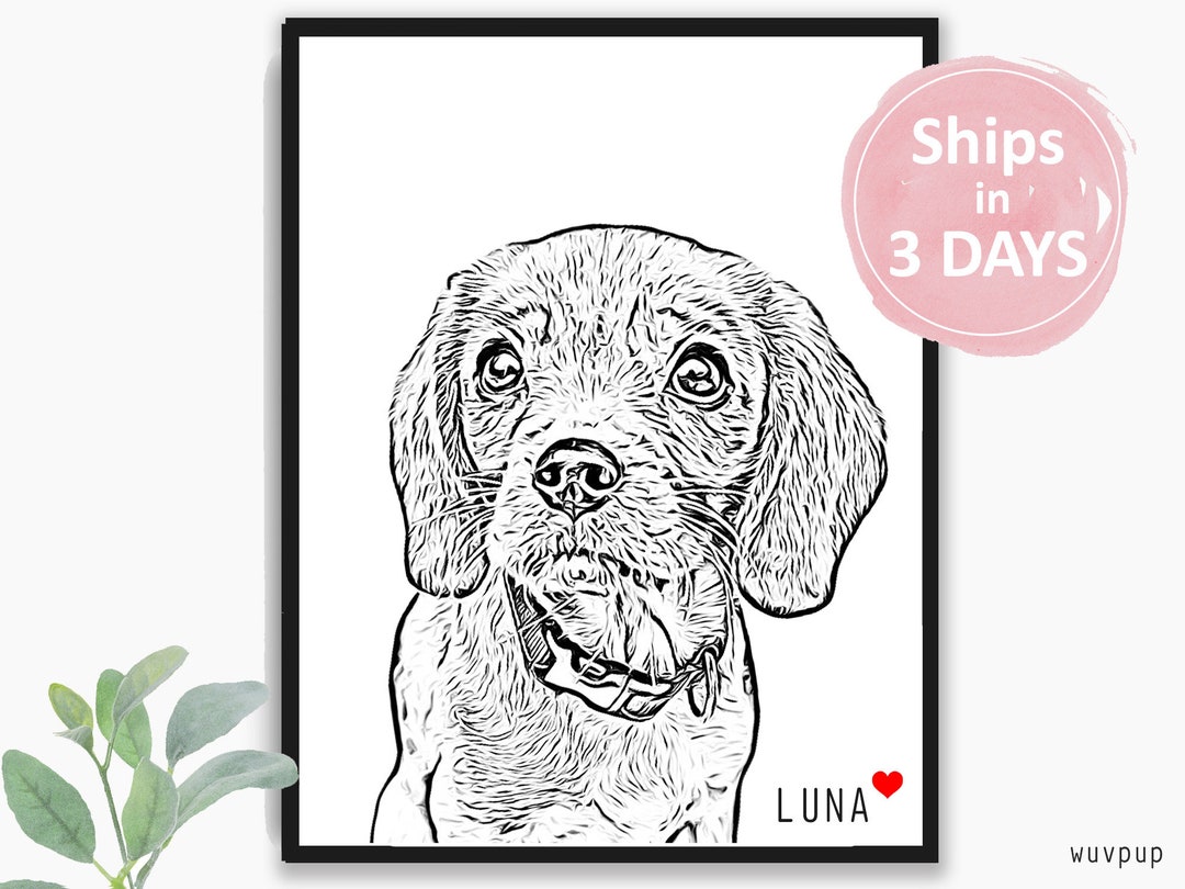 Custom Dog Drawing - Dog Sketch - Custom Pet Sketch - Dog Drawing ...
