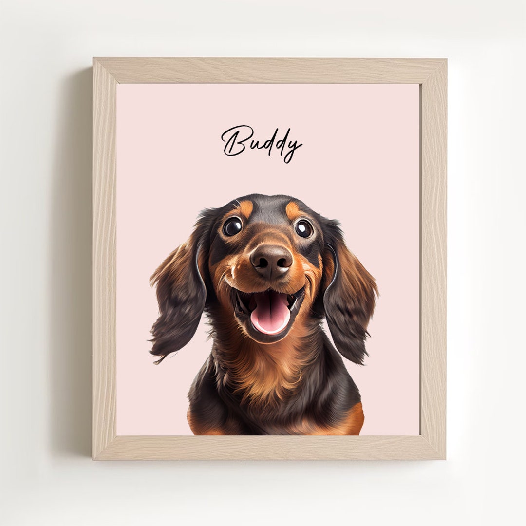 Custom Pet Portraits From Pet Photo Personalized Digital Pet Portrait ...