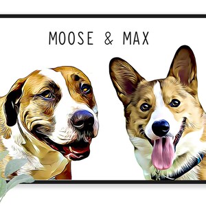 Two Pet Portrait - Multiple Pet Portrait From Photo - Family Pet ...