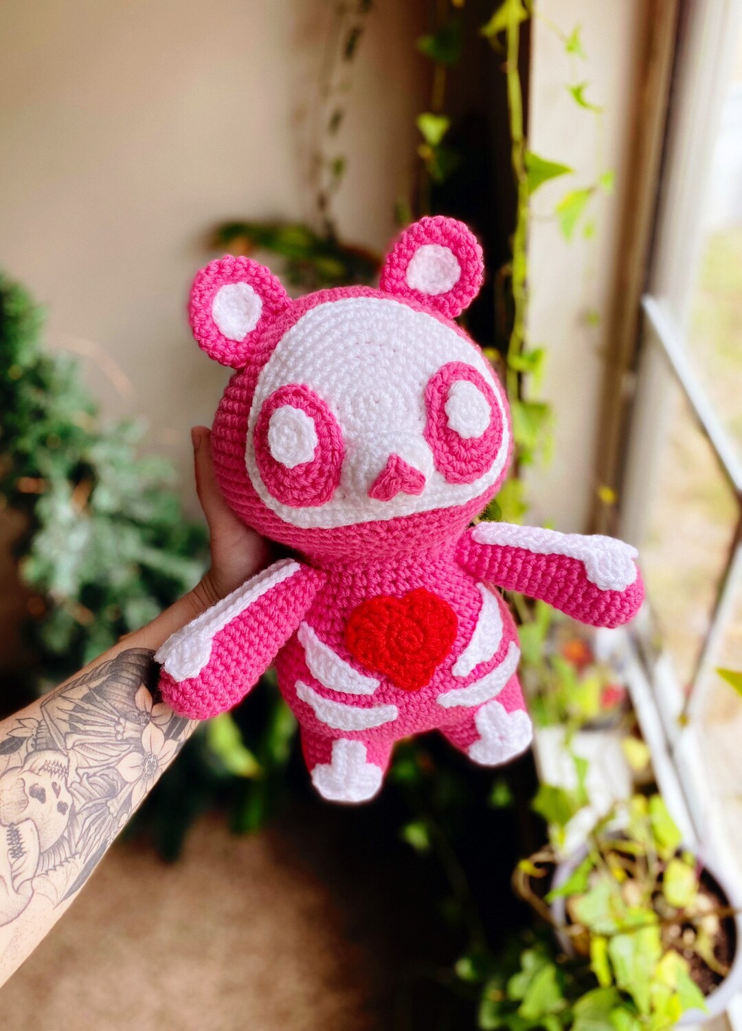 Skeleton Teddy Bear mid Pink Valentine's Day/valentine's/valentine/gift ...