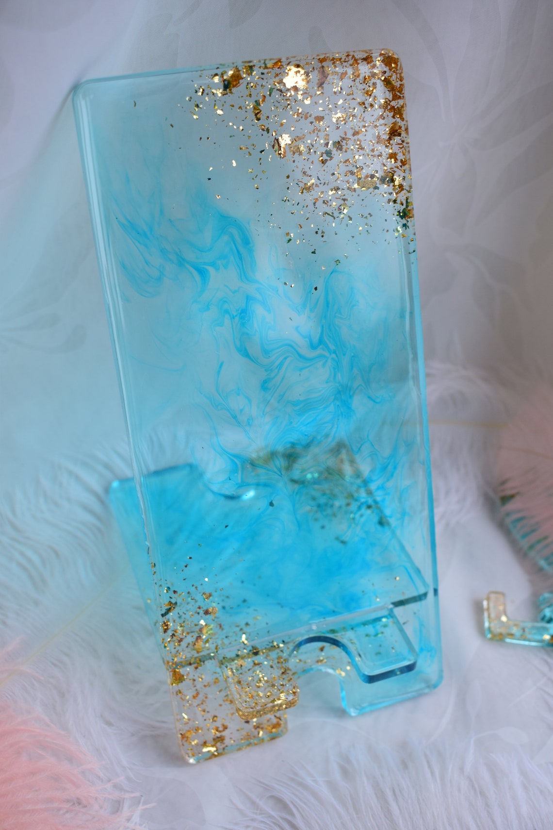 Phone Holder Office Accessoires Crystal Blue Phone Accessoires - Etsy