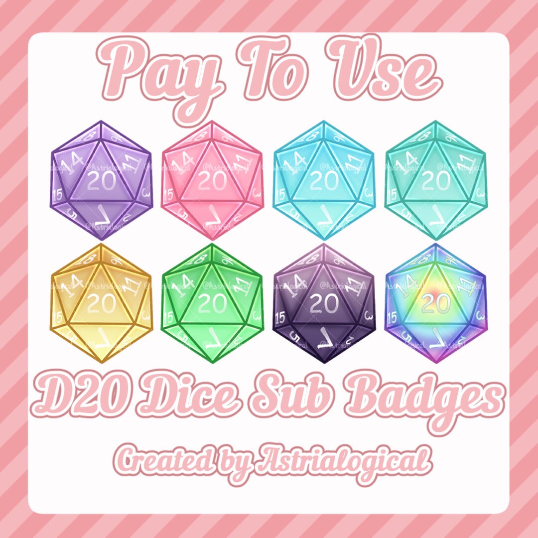 Premade Sub Badges - D20 Dice - Etsy