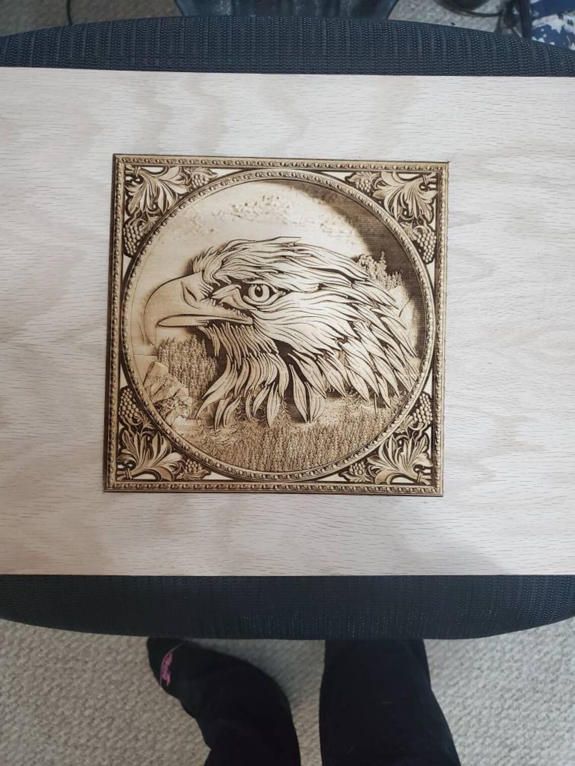 10x10 wood engraved animals choose from Eagle cheetah or | Etsy