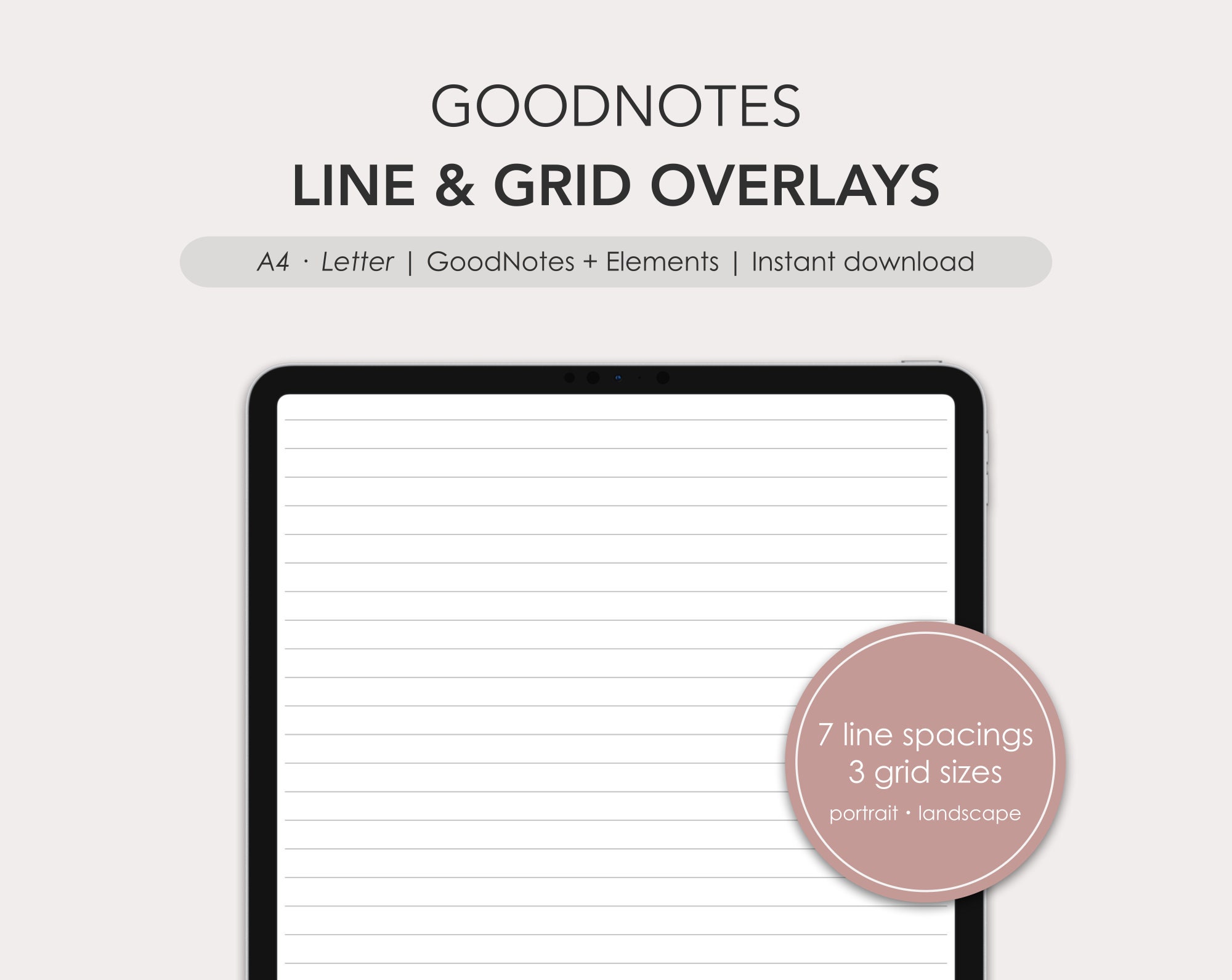 Goodnotes Line & Grid Overlays | A4, Letter - Etsy