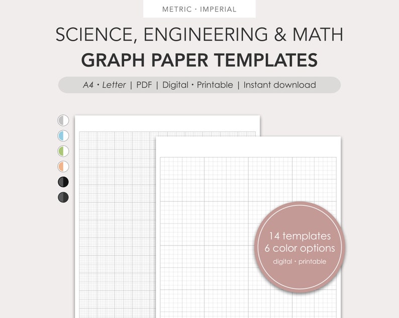 STEM Graph Paper Templates PDF Digital, Printable - Etsy