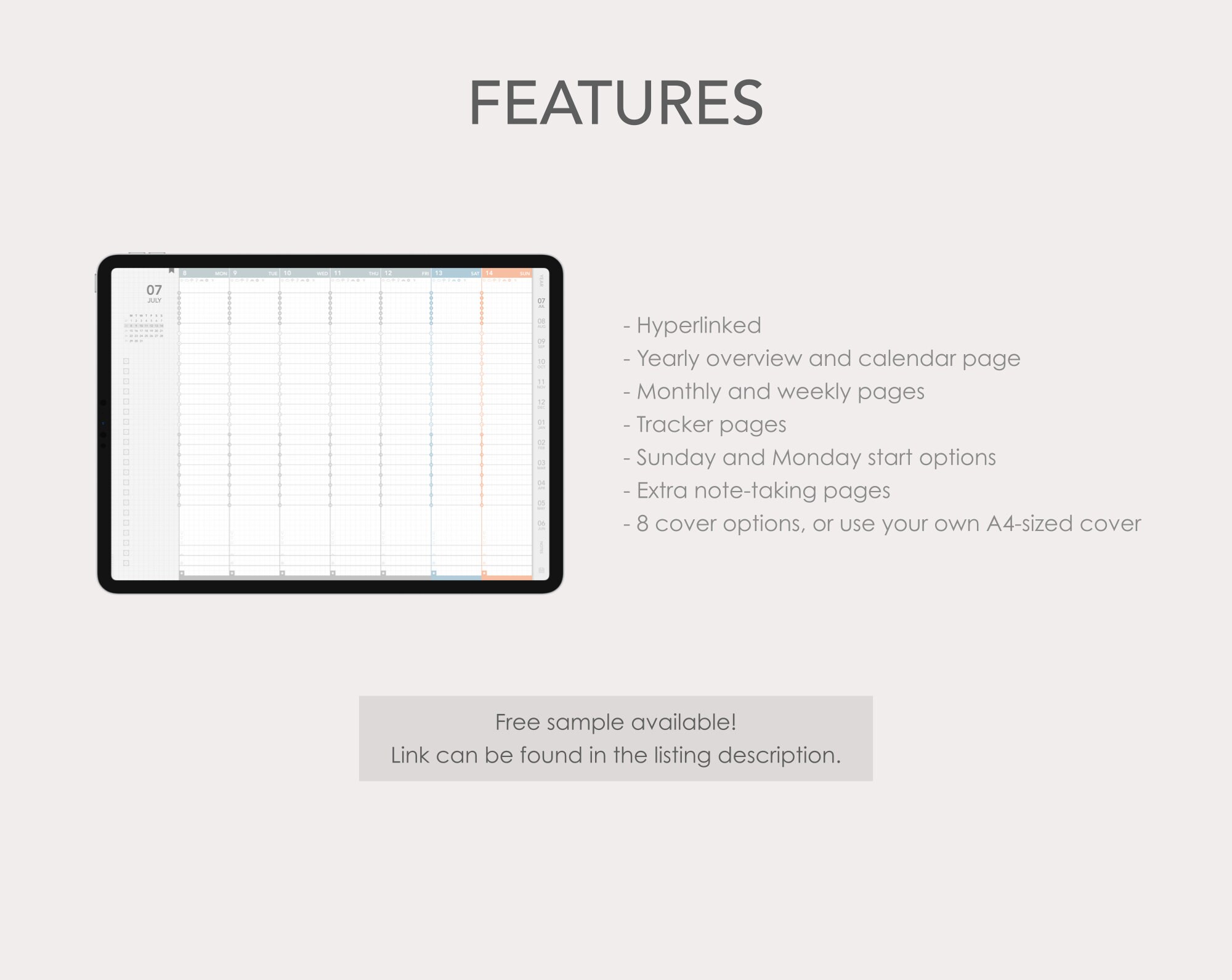 Jibun Techo-style 2024-2025 Mid-year Digital Planner Monthly, Weekly ...