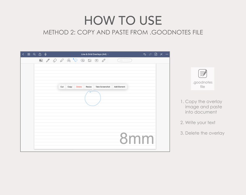 Goodnotes Line & Grid Overlays | A4, Letter - Etsy