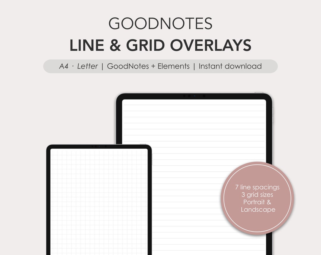 Goodnotes Line & Grid Overlays A4 Letter - Etsy