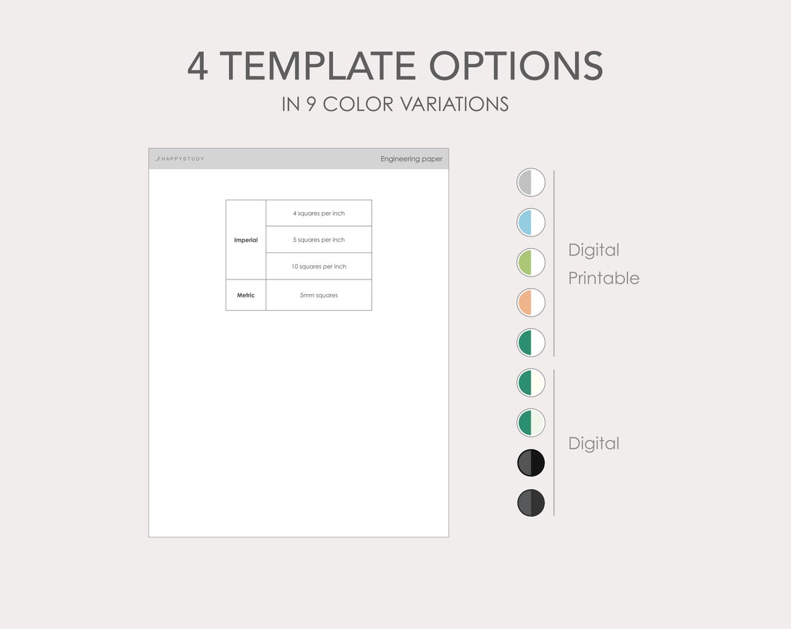 Engineering Paper Templates | PDF | Digital, Printable - Etsy
