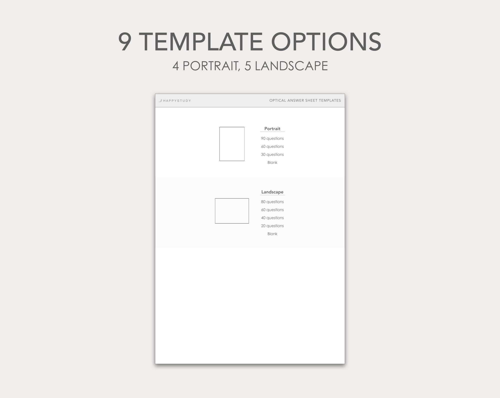 Optical Answer Sheet Study Templates | PDF | Digital, Printable - Etsy