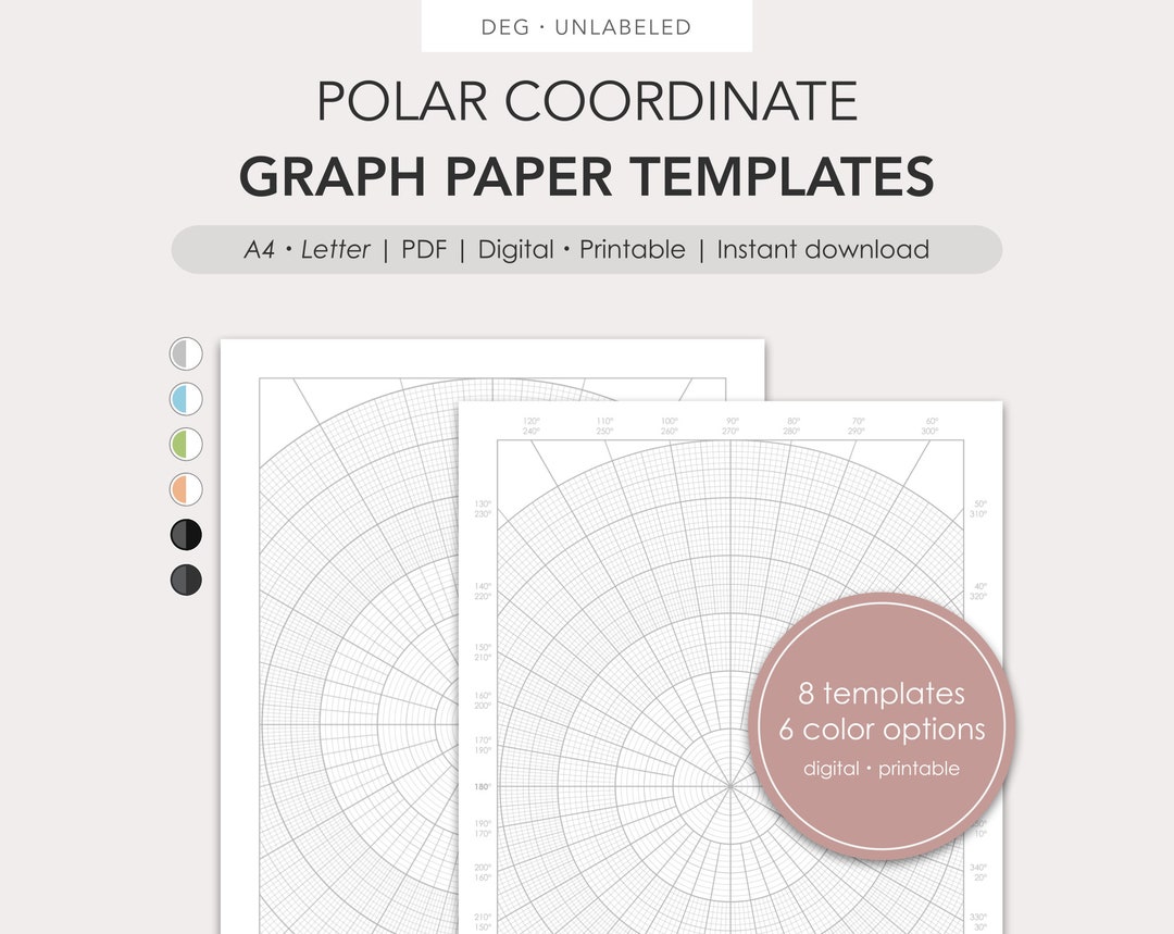 Polar Graph Paper Templates | PDF | Digital, Printable - Etsy