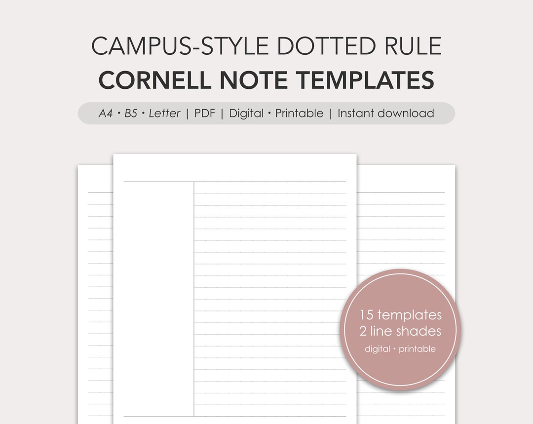Kokuyo Campus-style Dotted Rule Cornell Note Templates | PDF | Digital ...
