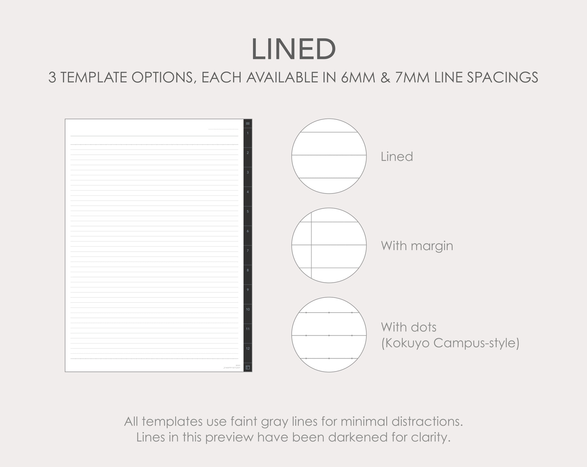 Kokuyo Campus-style 12-tab Digital Notebook Dark Colors Hyperlinked PDF - Etsy