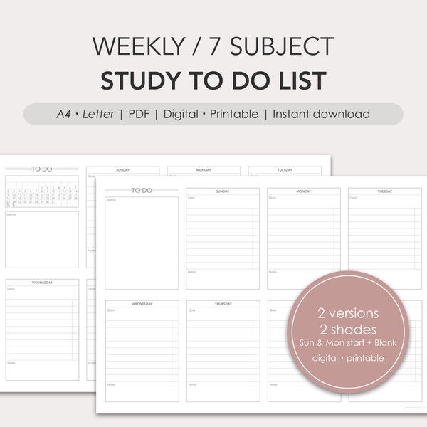Study to Do List - Etsy