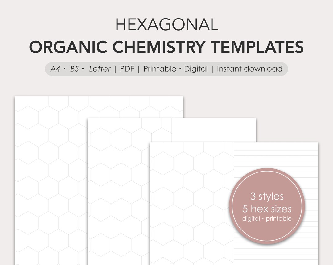 Hexagonal Organic Chemistry Paper Templates PDF Digital - Etsy