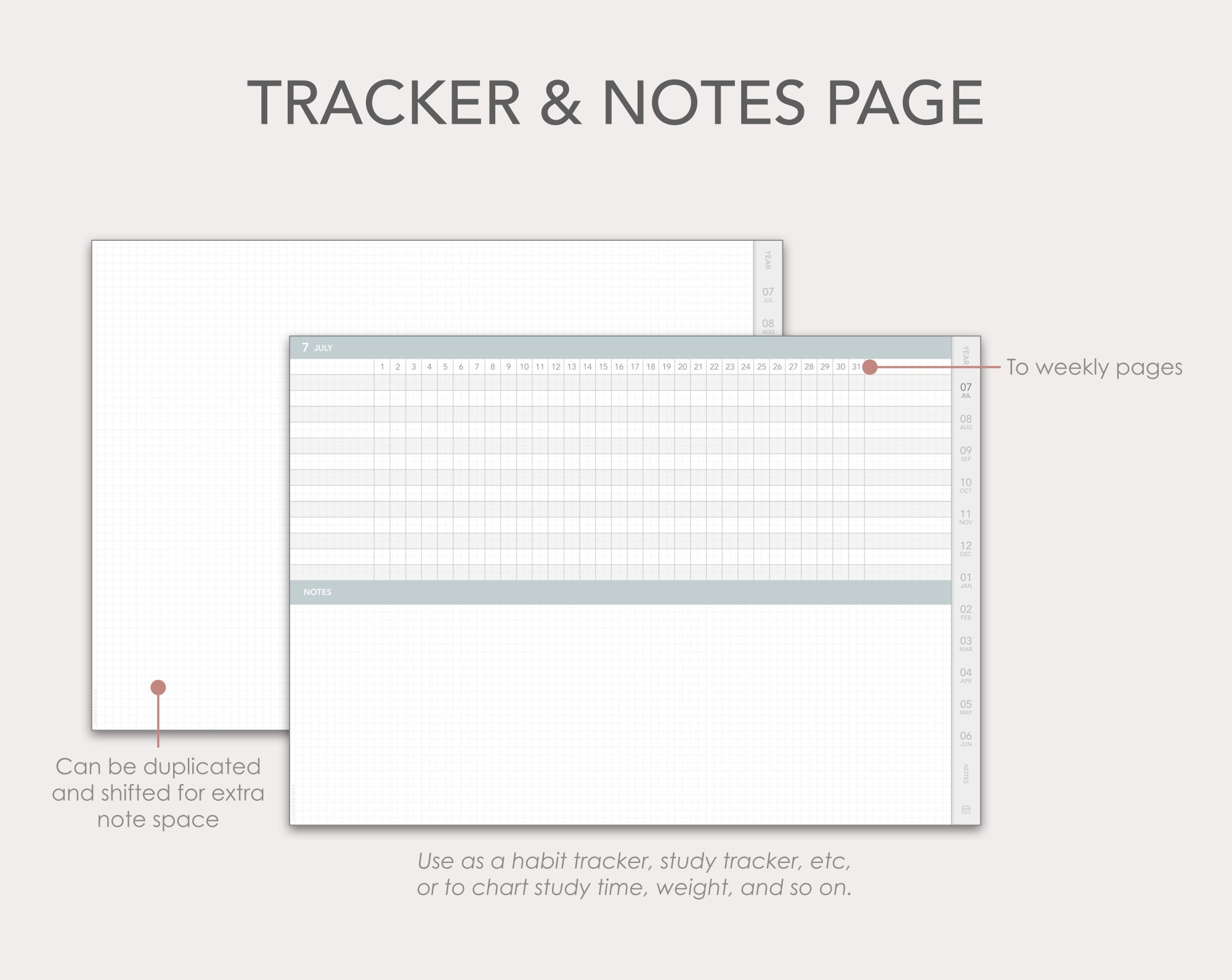 Jibun Techo-style 2024-2025 Mid-year Digital Planner Monthly, Weekly ...