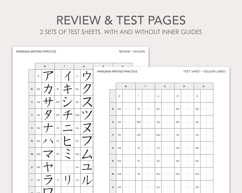 Japanese Katakana Writing Practice Sheets | PDF | Printable, Digital - Etsy
