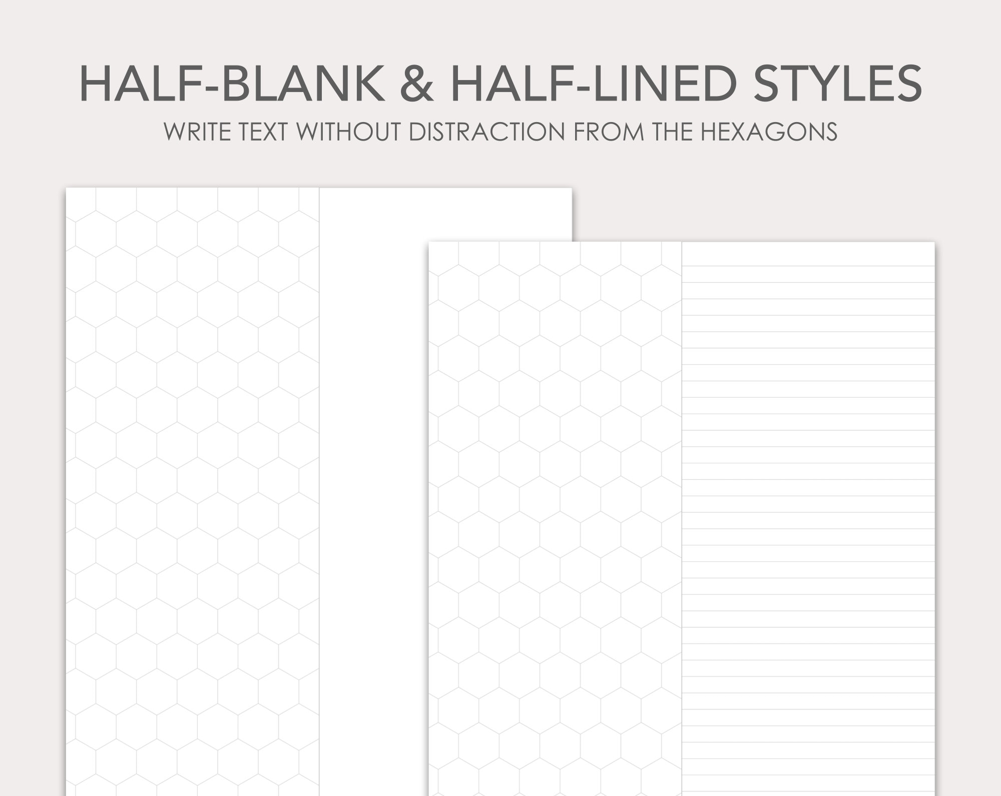 Hexagonal Organic Chemistry Paper Templates | PDF | Digital, Printable ...