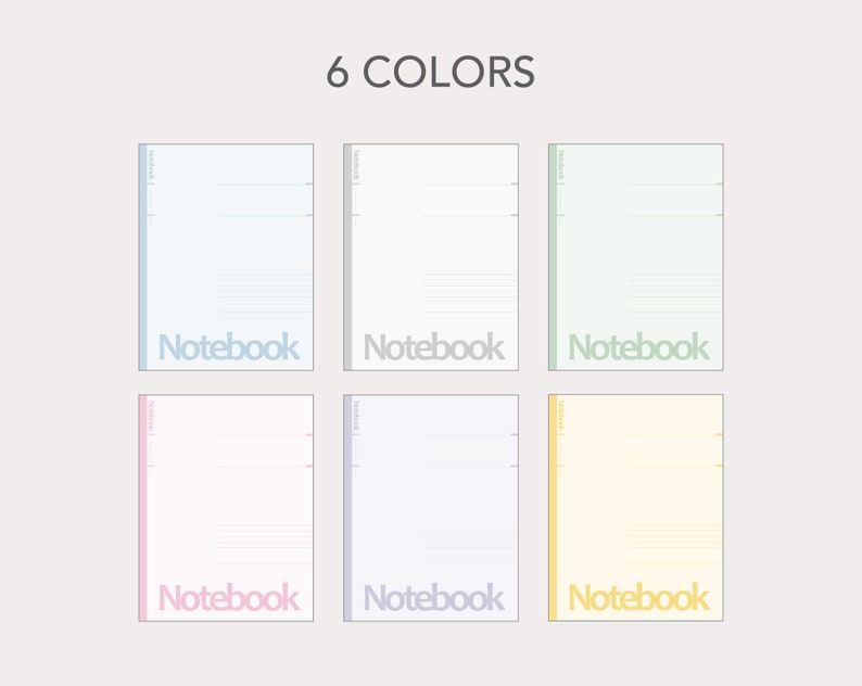 Kokuyo Campus-style Digital Notebook Covers Pastel Colors PDF Digital ...