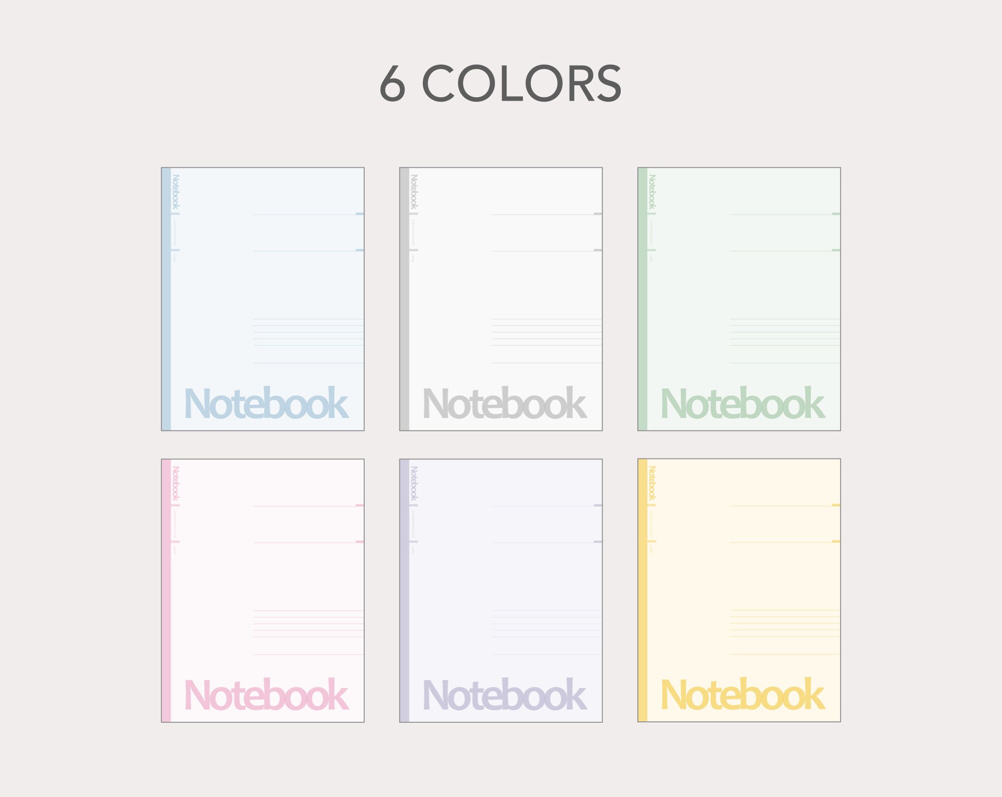 Kokuyo Campus-style Digital Notebook Covers Pastel Colors PDF Digital ...