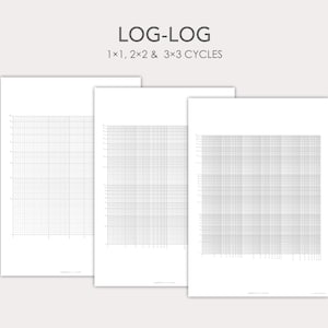 Plantillas de papel cuadriculado logarítmico (Semi-log, Log-Log) / PDF / Digital, Imprimible ...