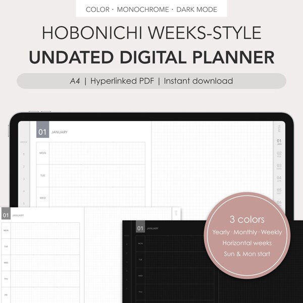 Undated Digital Planner - Etsy