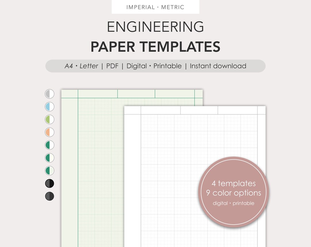 Engineering Paper Templates | PDF | Digital, Printable - Etsy