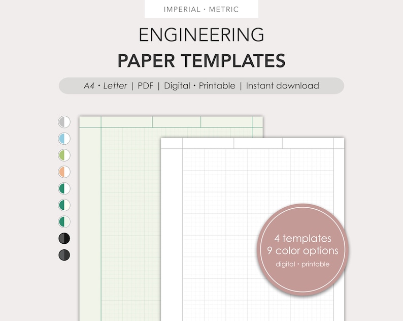 Engineering Paper Templates | PDF | Digital, Printable - Etsy