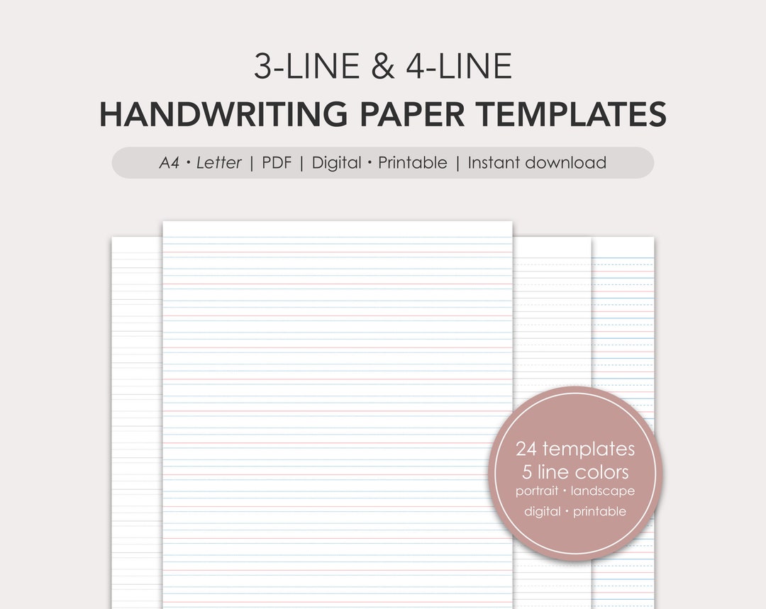 Handwriting Paper Templates | PDF | Digital, Printable - Etsy