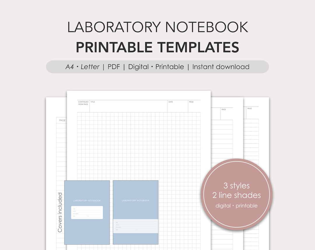 Laboratory Notebook, Logbook Templates | PDF | Digital, Printable - Etsy