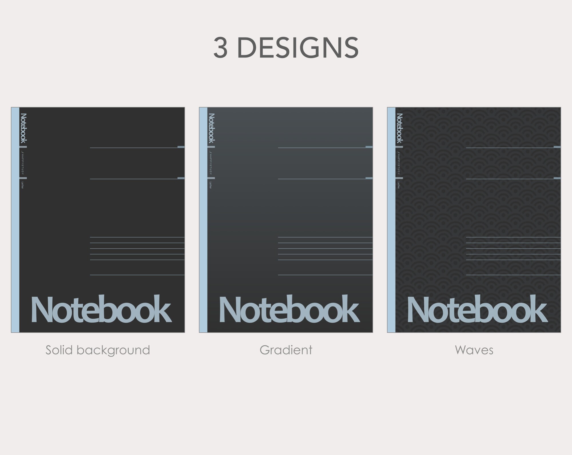 Kokuyo Campus-style Digital Notebook Covers | Dark Colors | PDF ...