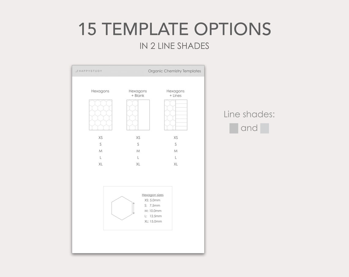 Hexagonal Organic Chemistry Paper Templates | PDF | Digital, Printable ...