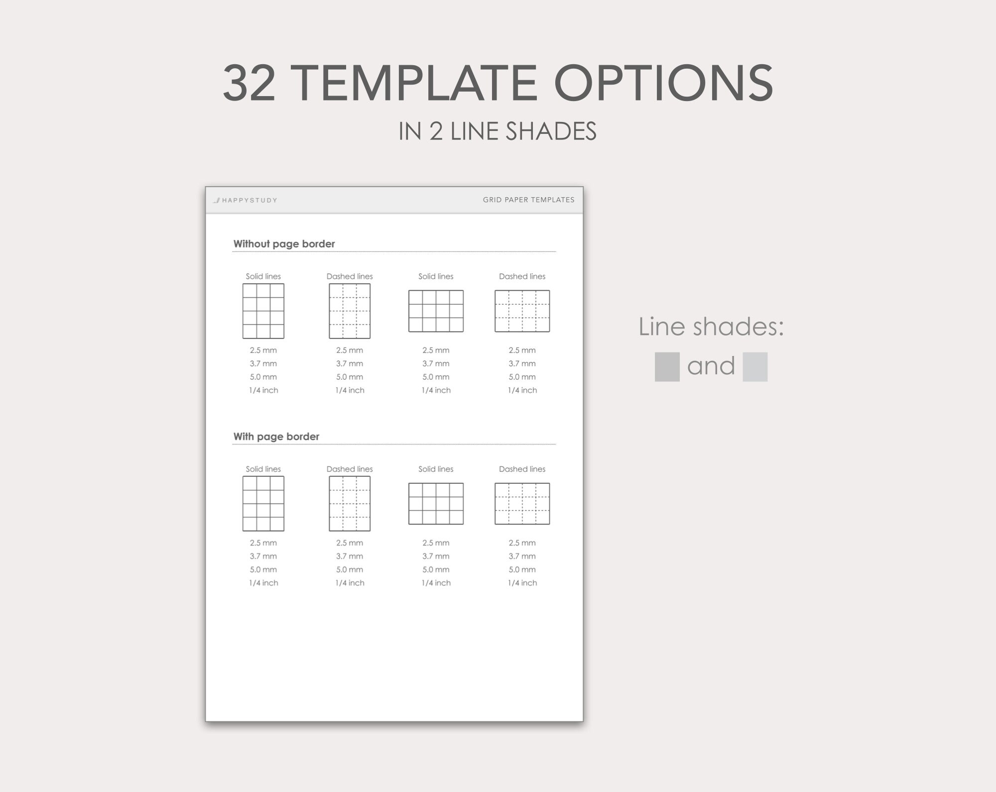Solid & Dashed Line Grid Paper Templates | PDF | Digital, Printable - Etsy