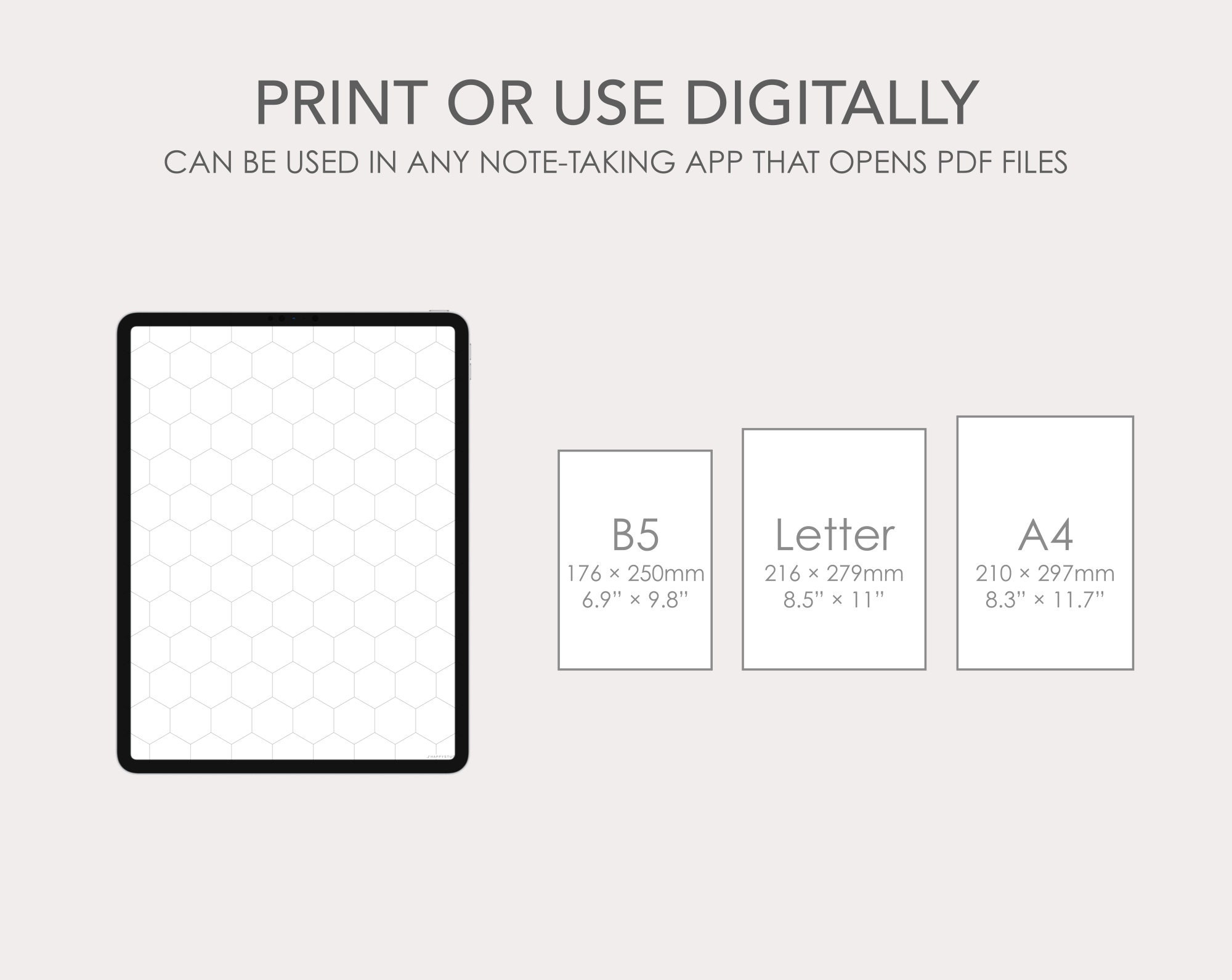 Hexagonal Organic Chemistry Paper Templates | PDF | Digital, Printable ...