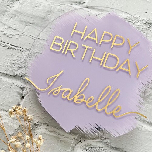 Acrylic Happy Birthday Cake Topper - Etsy
