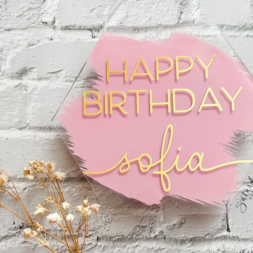 Hexagon Gold Foil Topper Personalized Cake Topper Acrylic - Etsy Canada