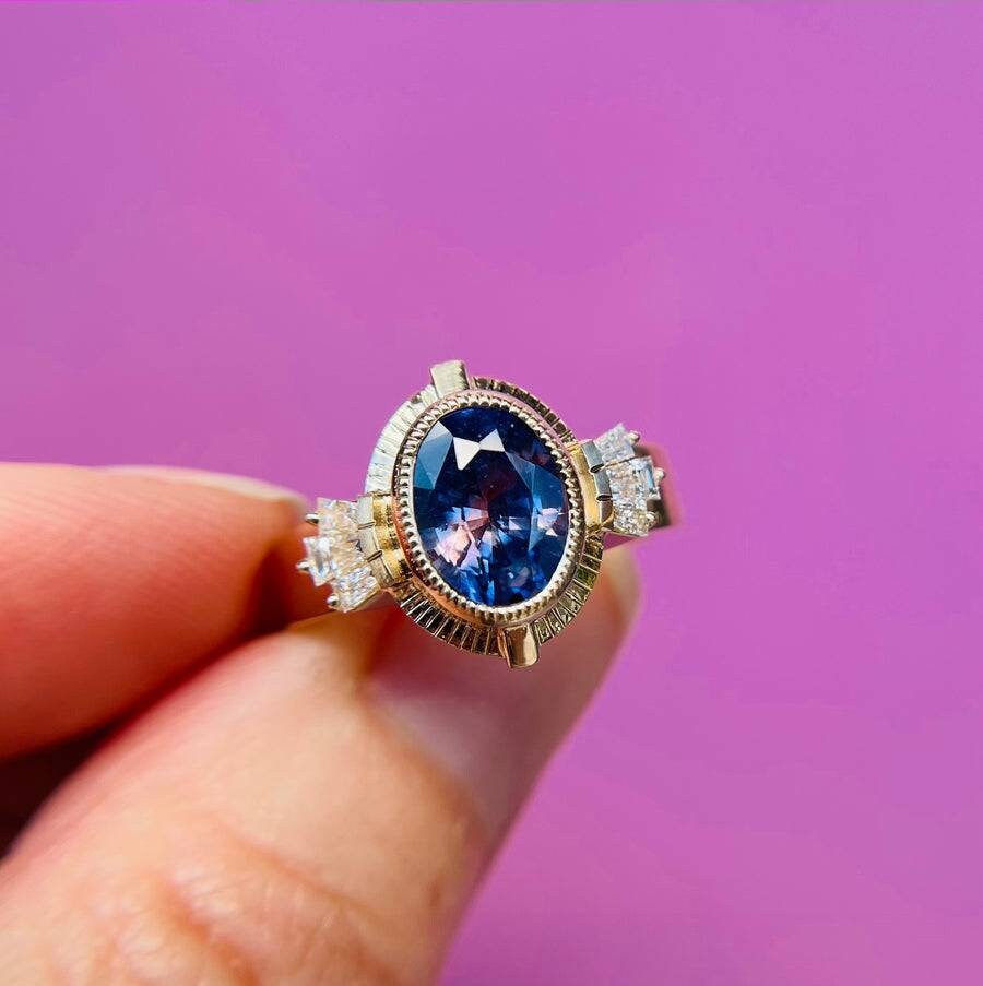 Neelam Stone Silver Ring || Blue Sapphire Silver Ring || Silver Ring ...