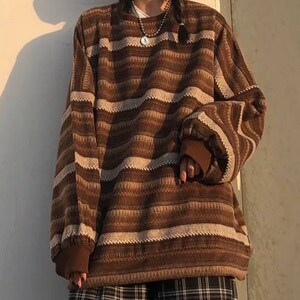 Vintage Knitted Sweater Retro Pullover Women Vintage Striped - Etsy