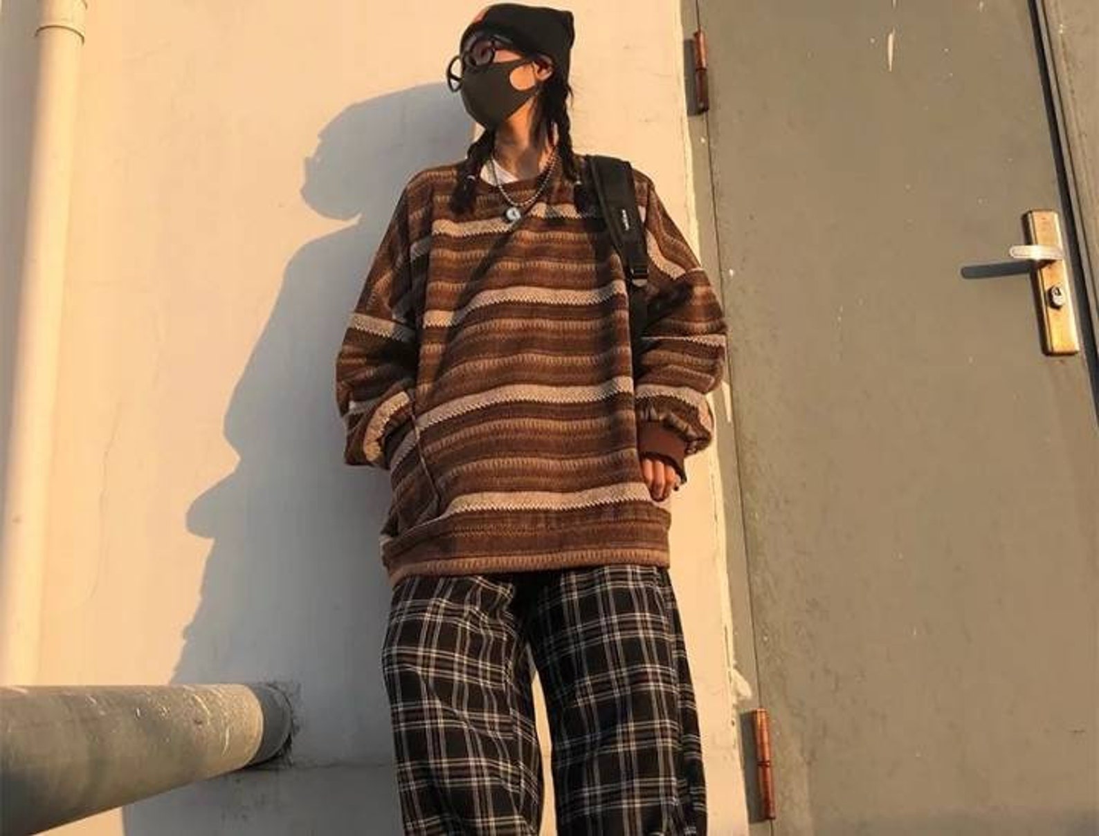 Vintage Knitted Sweater Retro Pullover Women Vintage Striped - Etsy