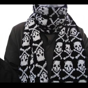 Skull Knitted Women Men Winter Scarf Skeleton Scarves Party - Etsy
