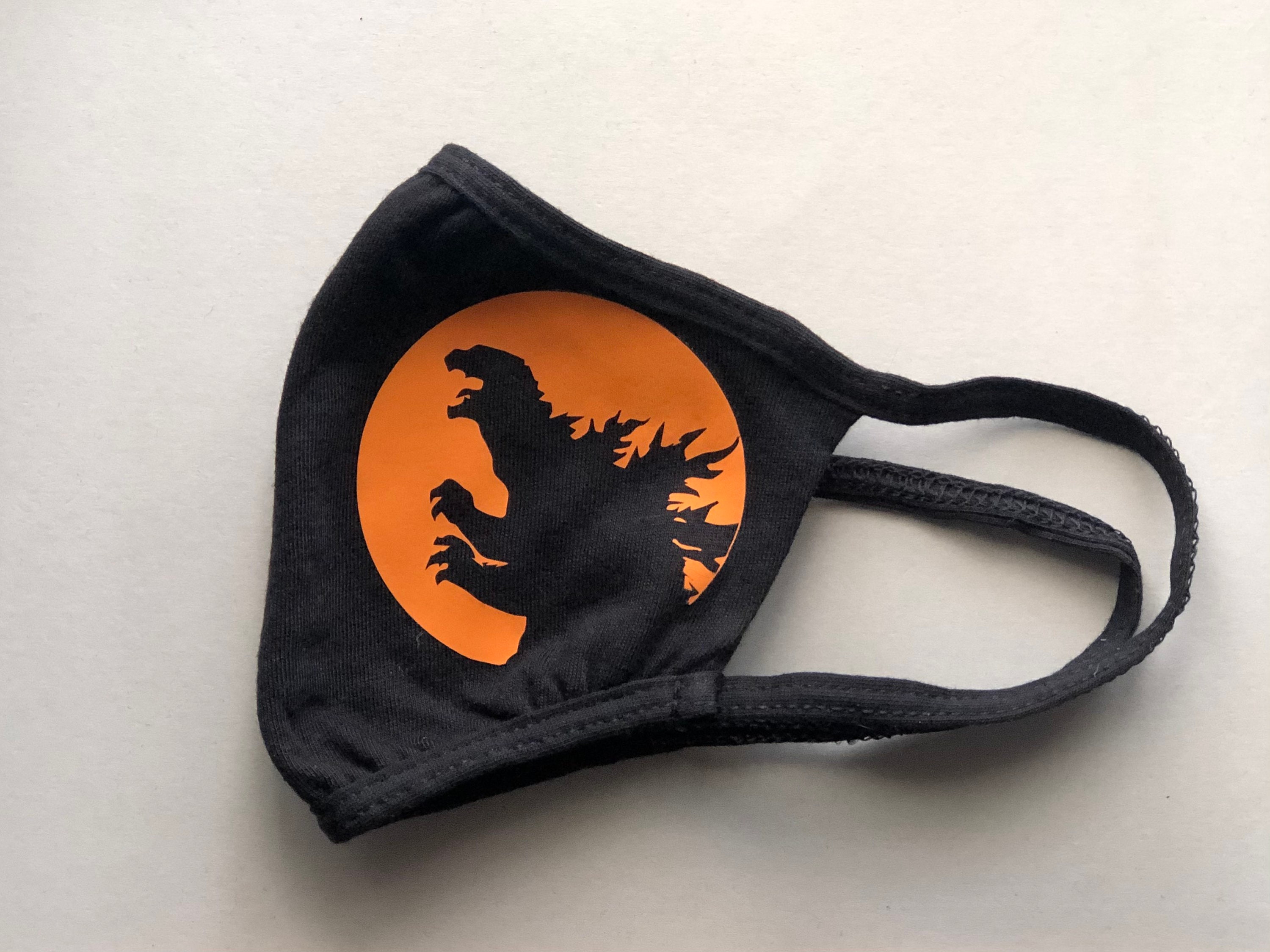 Godzilla Face Mask Reusable Black Gray Cotton Adult Gift - Etsy UK