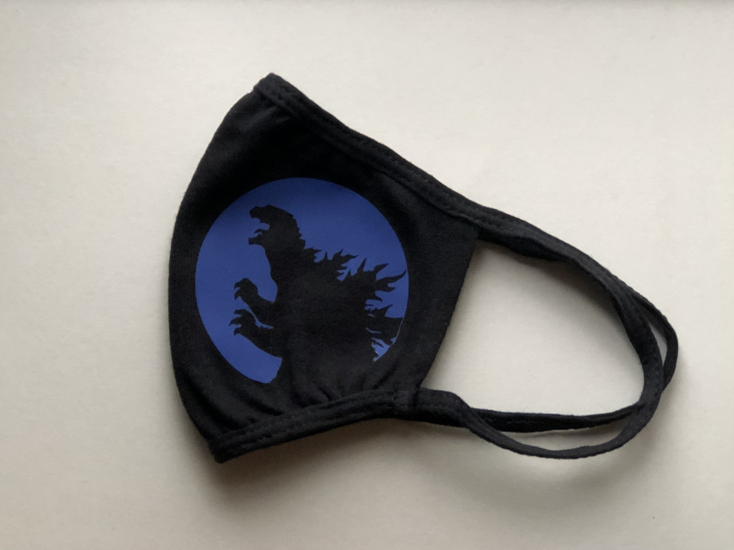 Godzilla Face Mask Reusable Black Gray Cotton Adult Gift - Etsy UK