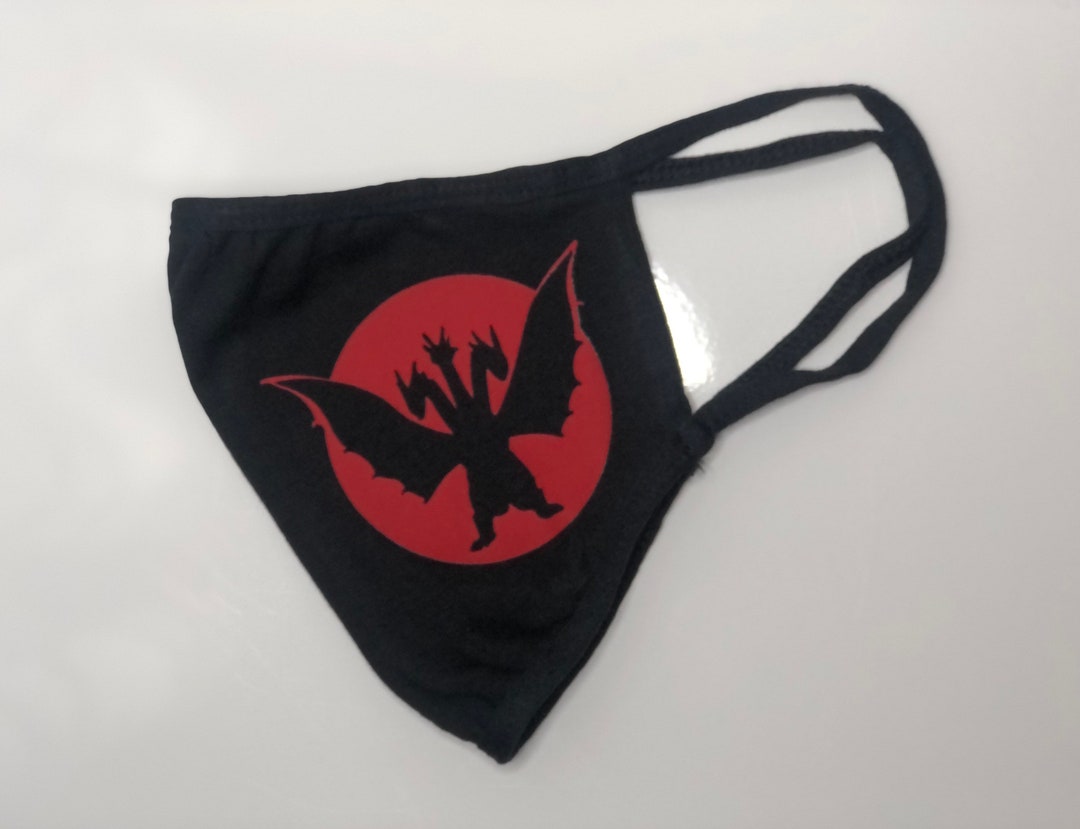 King Ghidorah & Mothra Face Masks | Godzilla Kaiju | Reusable Black ...